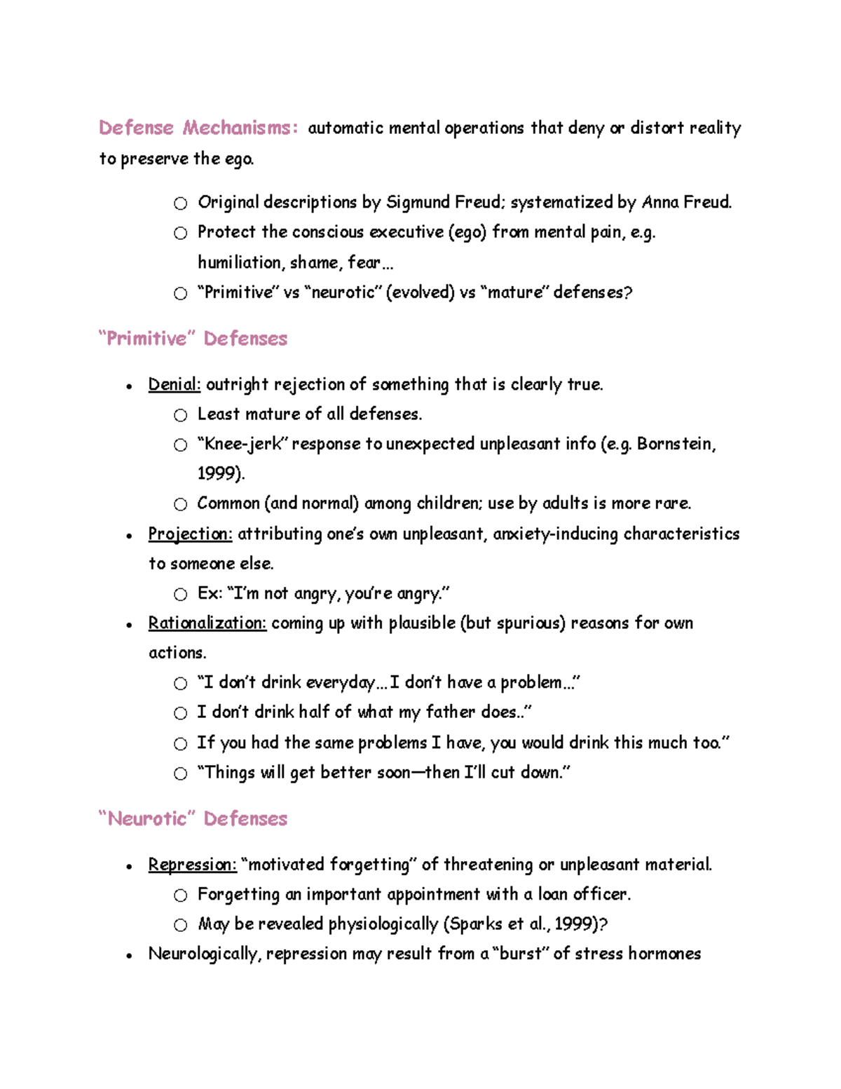Defense Mechanisms - Original descriptions by Sigmund Freud ...