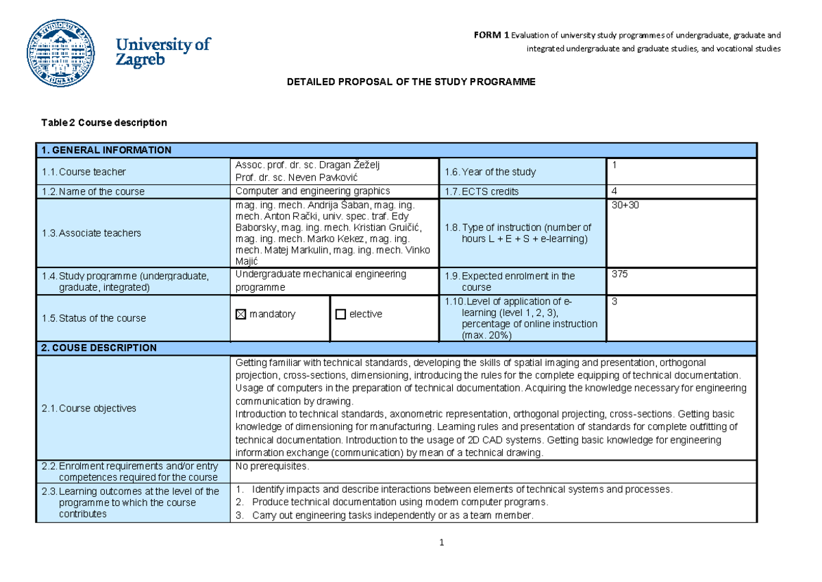 Computer and engineering graphics - integrated undergraduate and ...