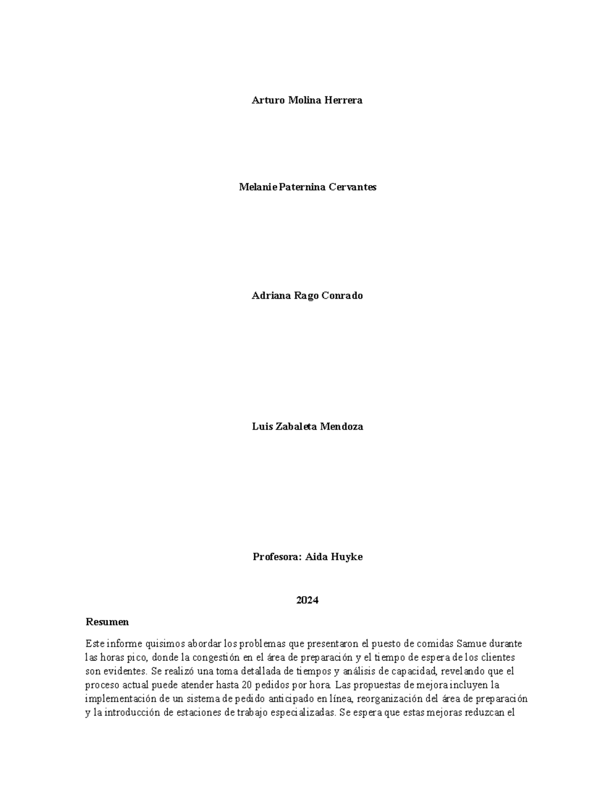 Informe - fgffg - Arturo Molina Herrera Melanie Paternina Cervantes ...