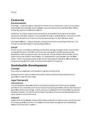 Task 1d - Oil and Gas law - Task 1d Lelapa Ts’osane TSSLEL Difficulties ...