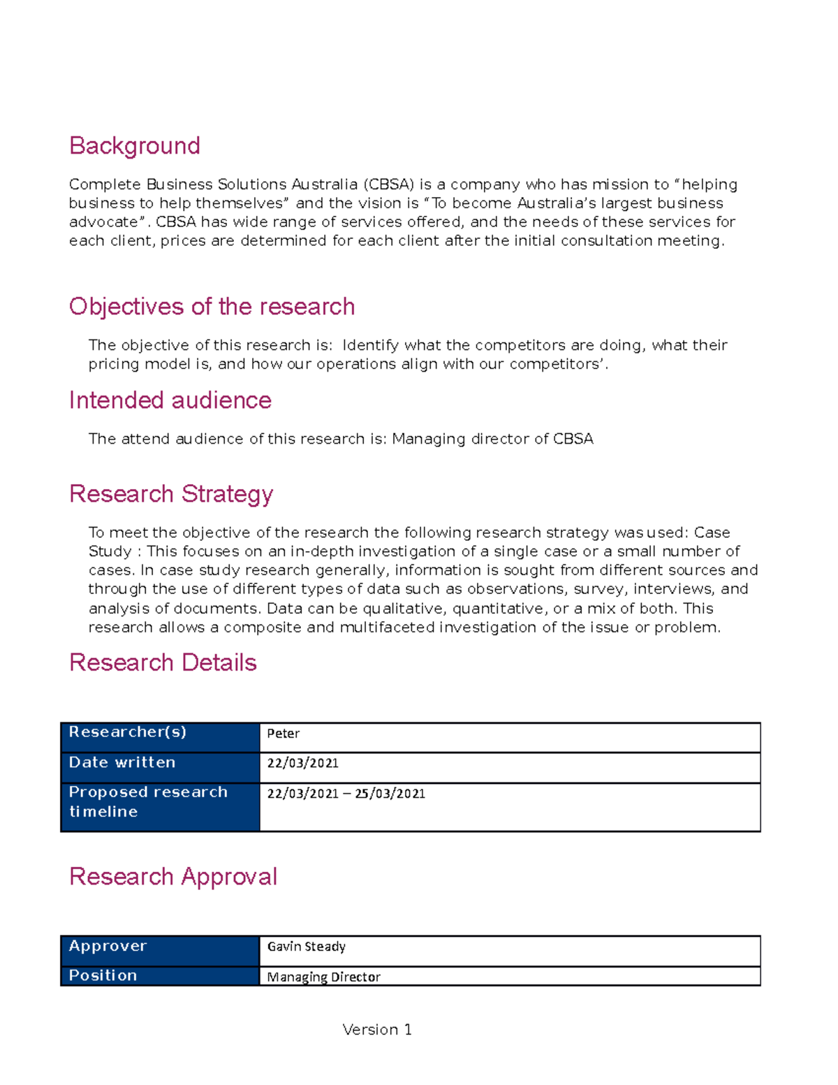 Briefing research assignment - Business Research - UTAR - Studocu