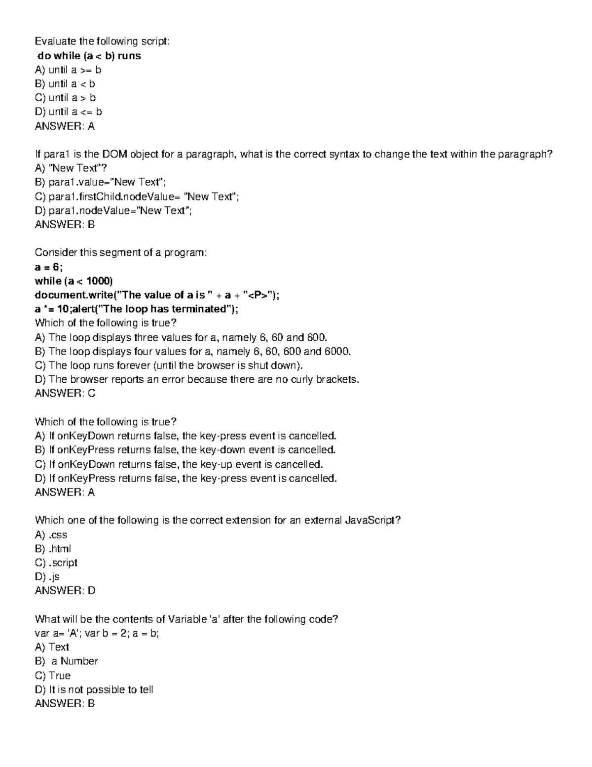 MCQ- Webtech formated - this will help first year with second semester ...