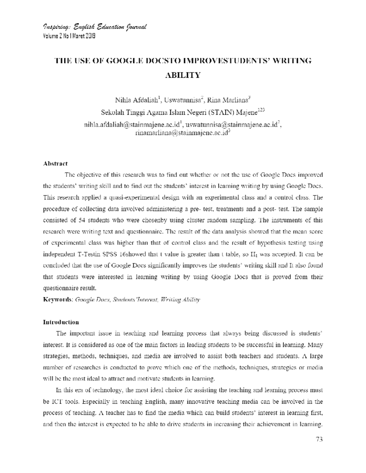 THE USE OF Google DOCS TO Improve Students Writing Ability EG1010 03 the-use-of-google-docs-to-improve-students-writing-ability-eg1010-03