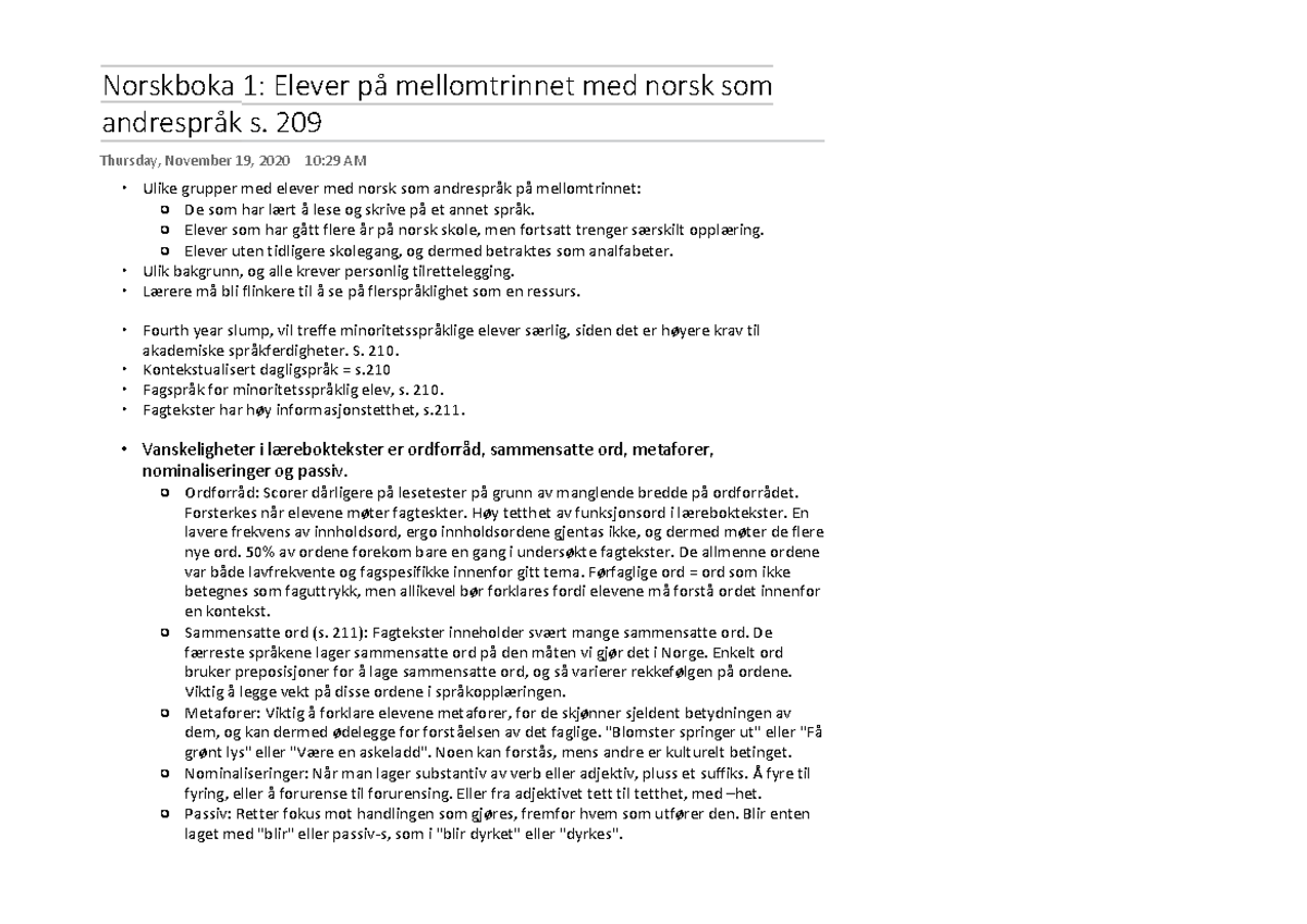 Elever på mellomtrinnet med norsk som andrespråk - Norskboka 1: Elever ...