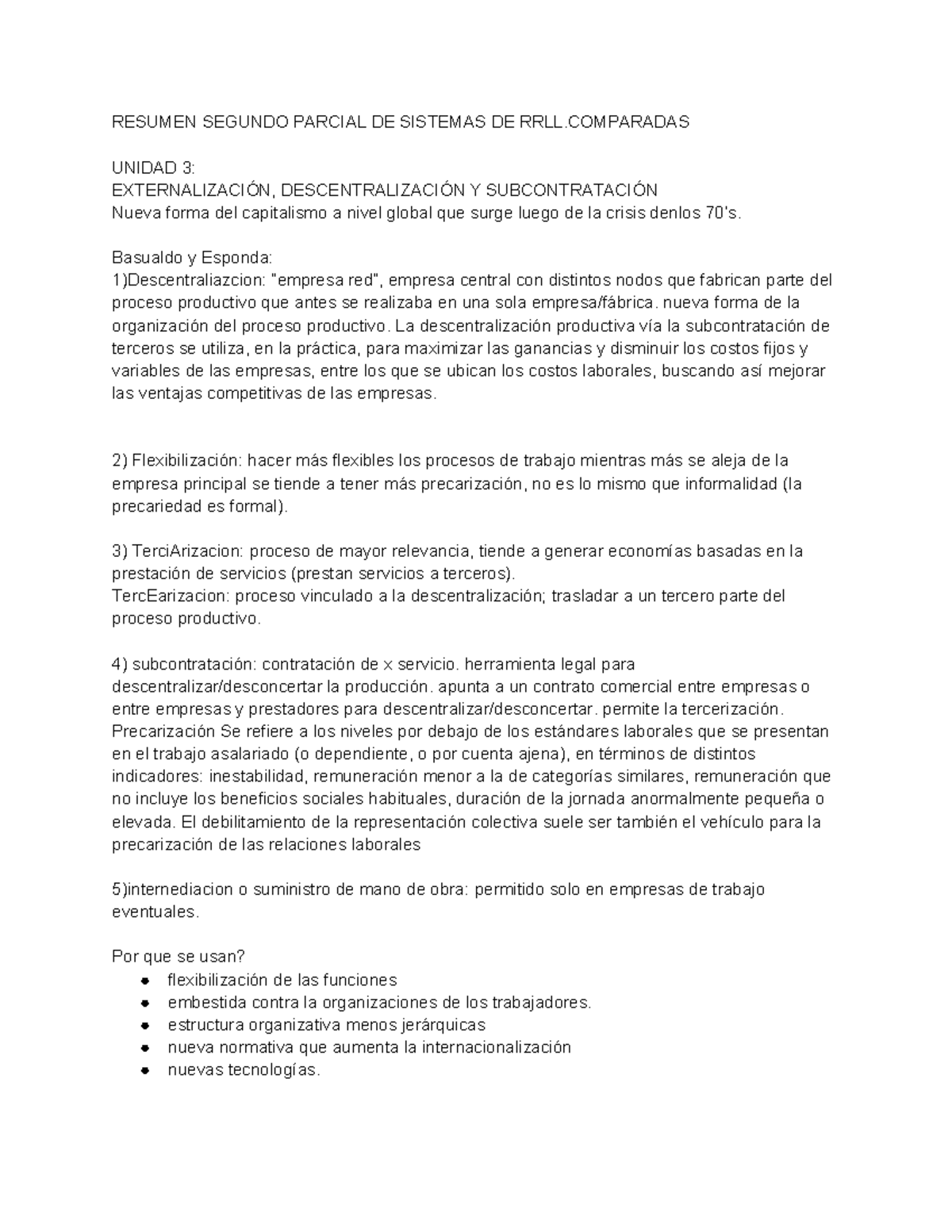 Resumen Segundo Parcial DE Sistemas DE RRLL - RESUMEN SEGUNDO PARCIAL DE SISTEMAS DE RRLL UNIDAD ...