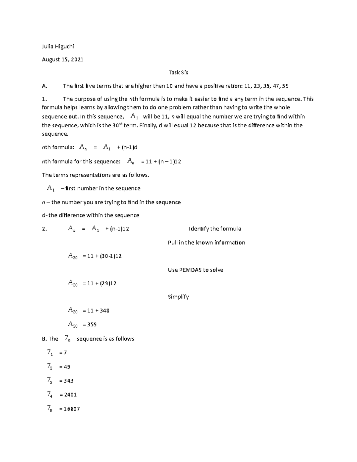 Finite math- Task 6 - passed on first try. Make sure you double check the spelling. Also make ...