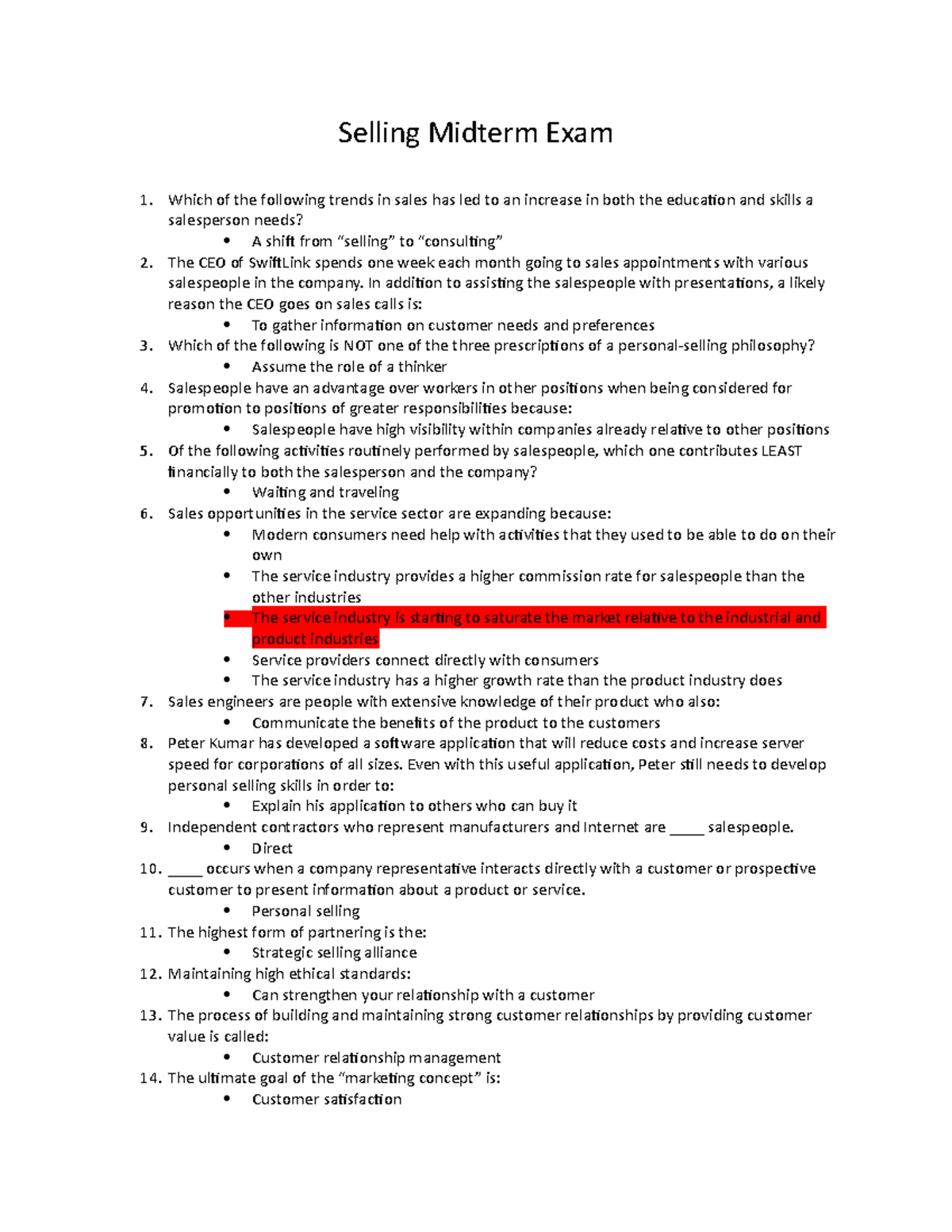 Midterm Exam December Autumn 2020, questions and answers - Selling ...