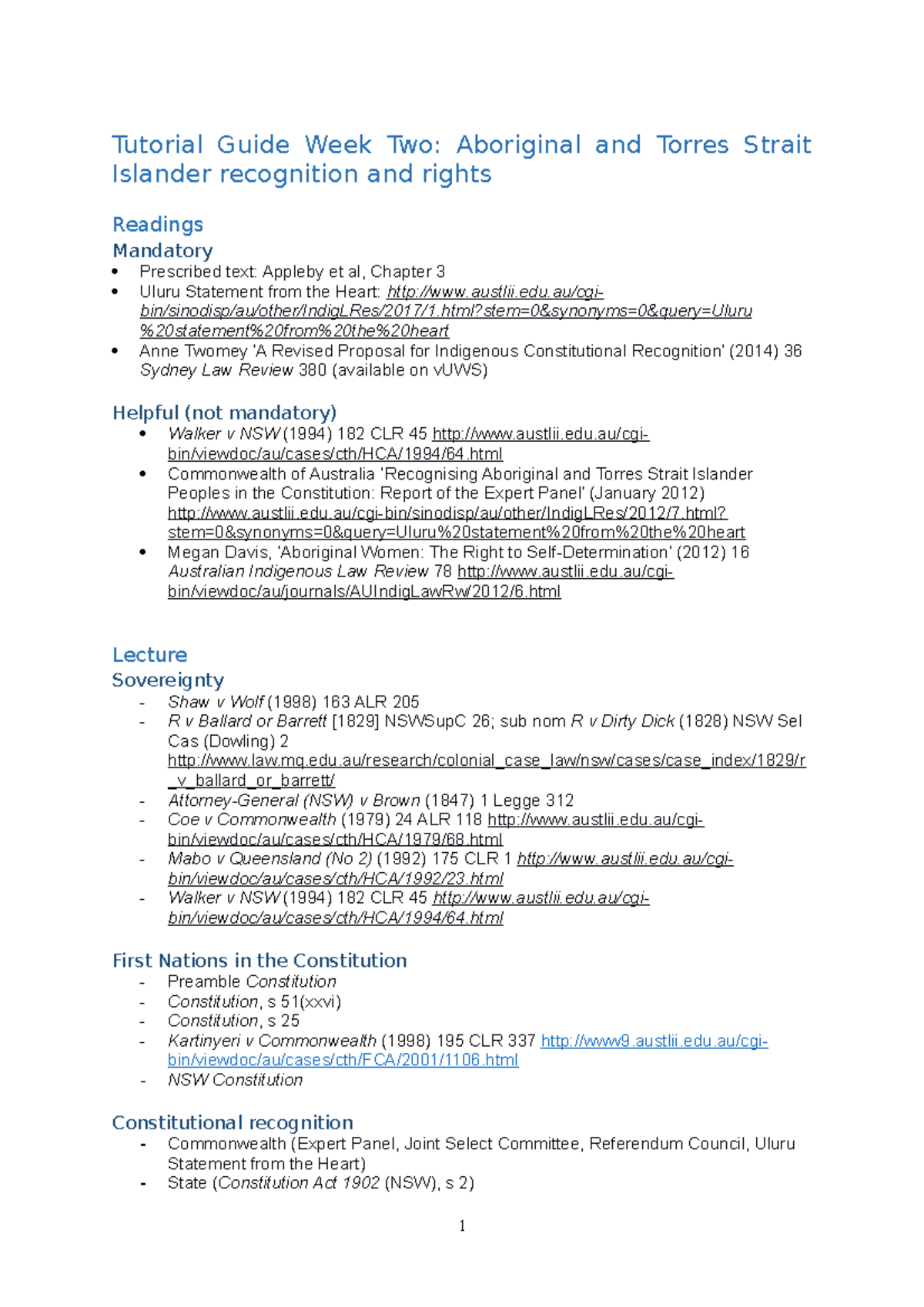 Tutorial Guide Week 2 2021 - Tutorial Guide Week Two: Aboriginal and ...