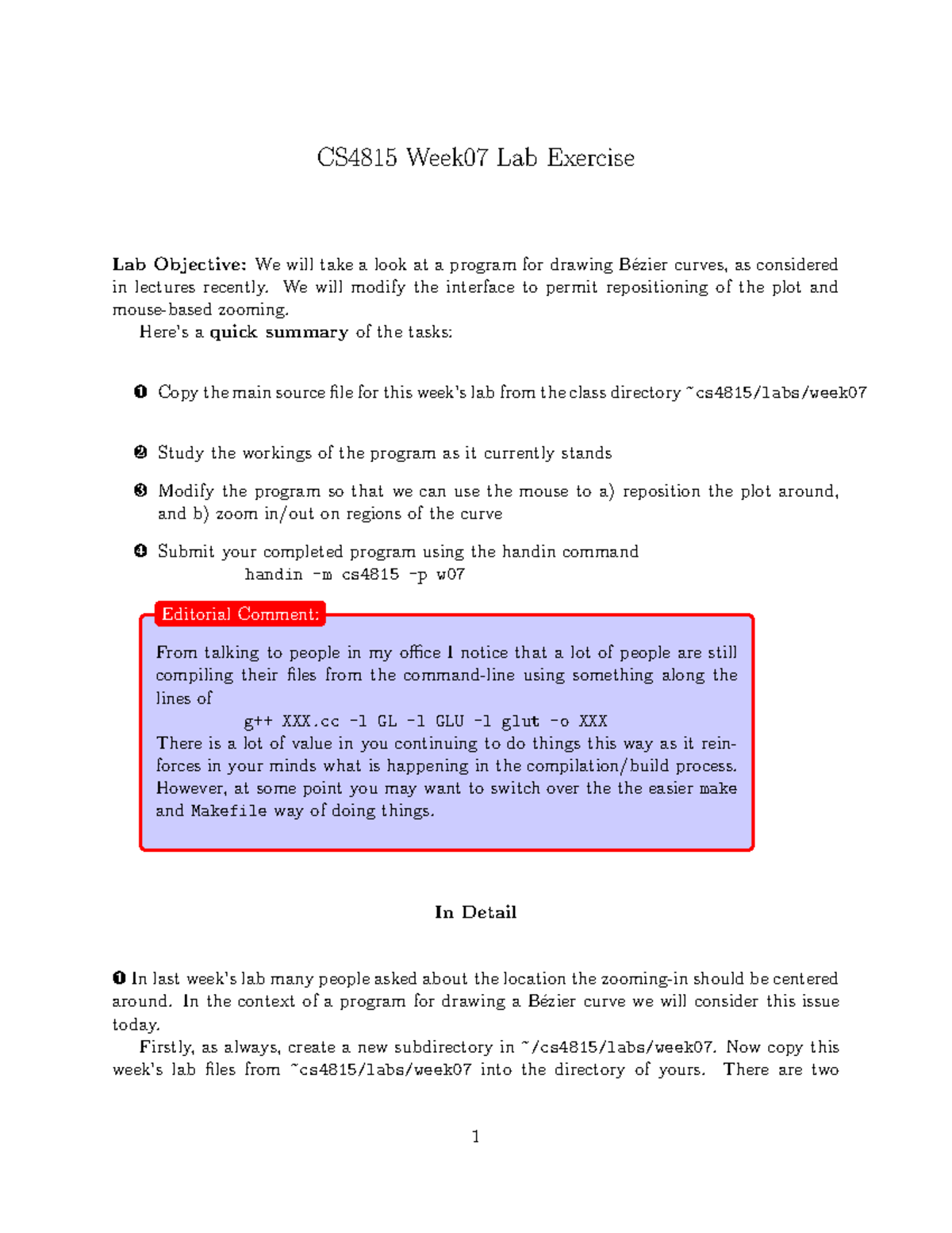 CS4815 Lab Worksheet - CS4815 Week07 Lab Exercise Lab Objective: We will take a look at a ...