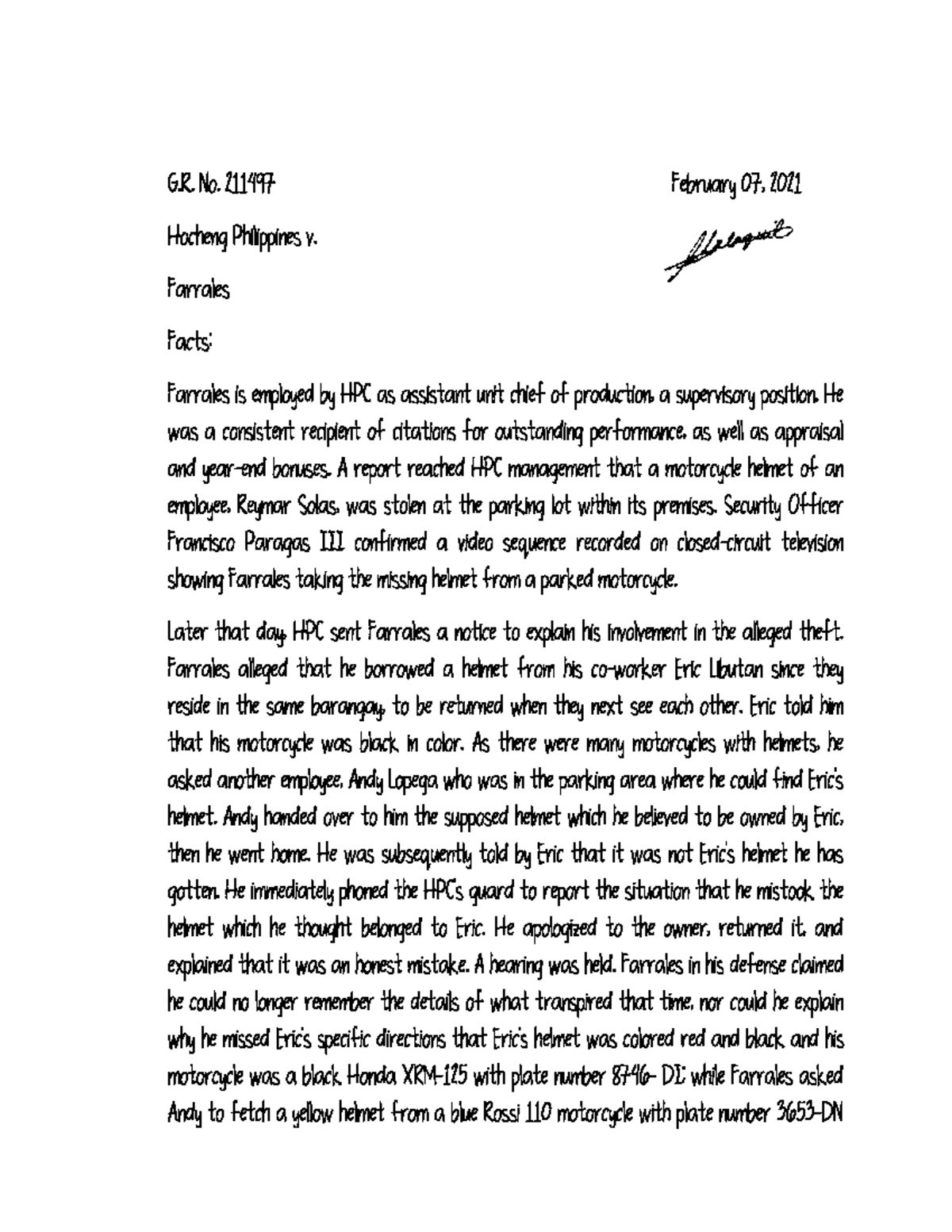 Labor Case Digest Assignment (complete) - G.R. 211497 February 07 ...