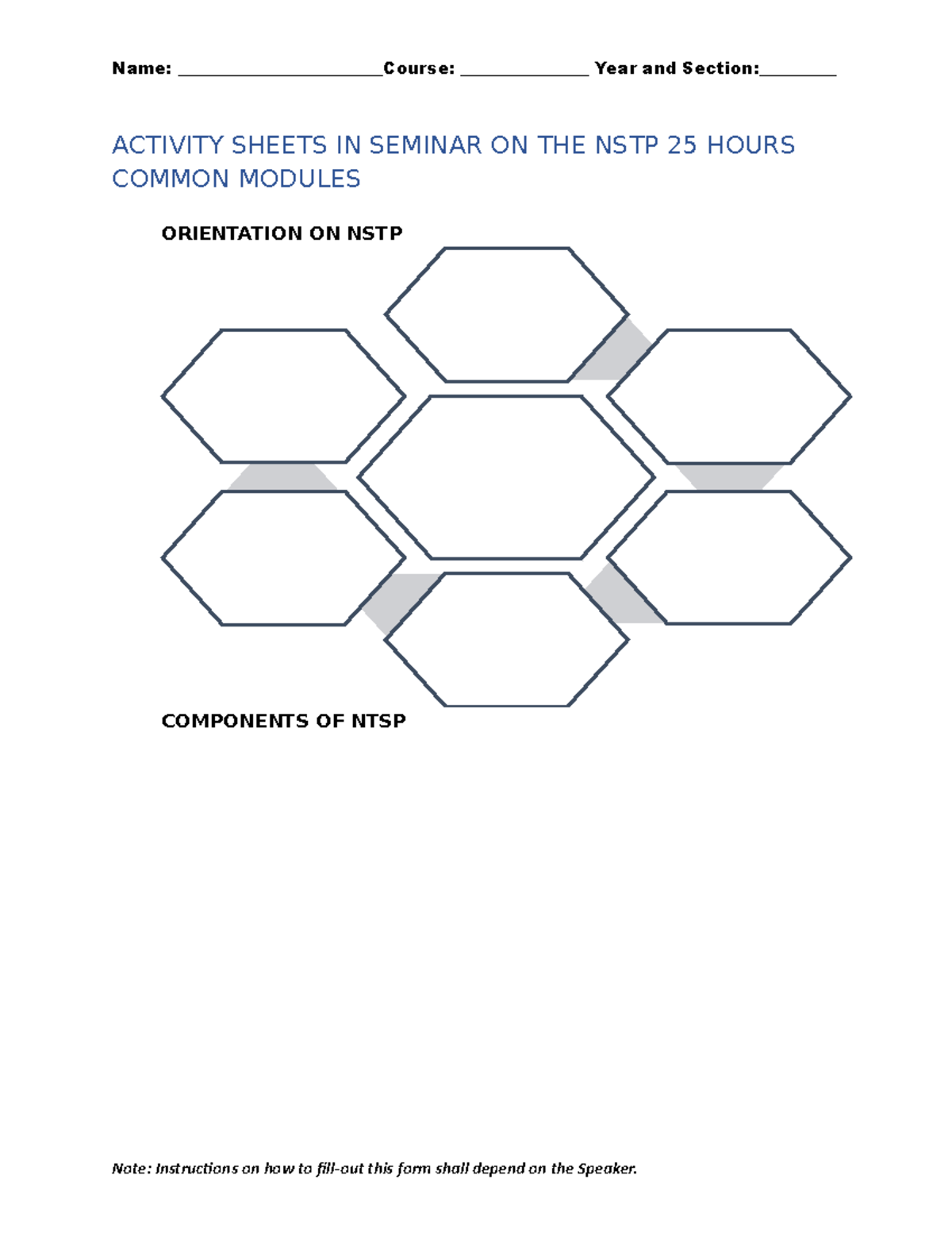 Activity sheets Orientationn and Seminar - BS Civil Engineering ...