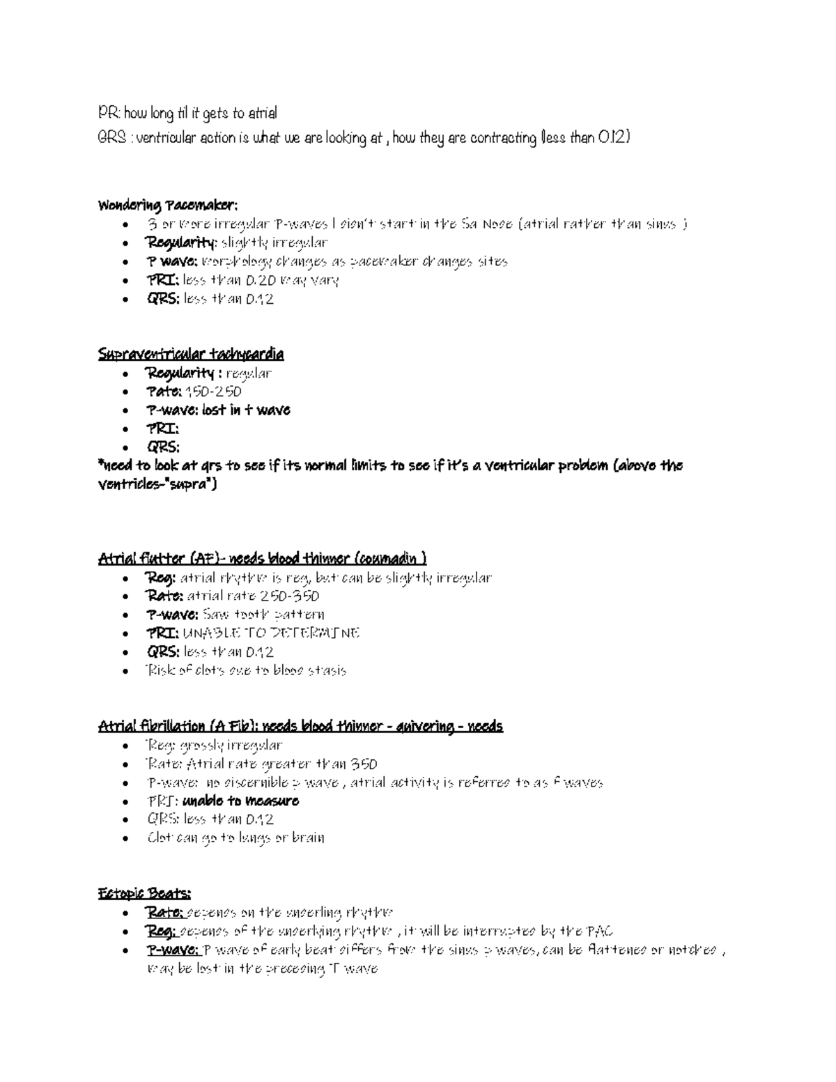 Lethal Arrhythmias - PR: how long til it gets to atrial GRS ...