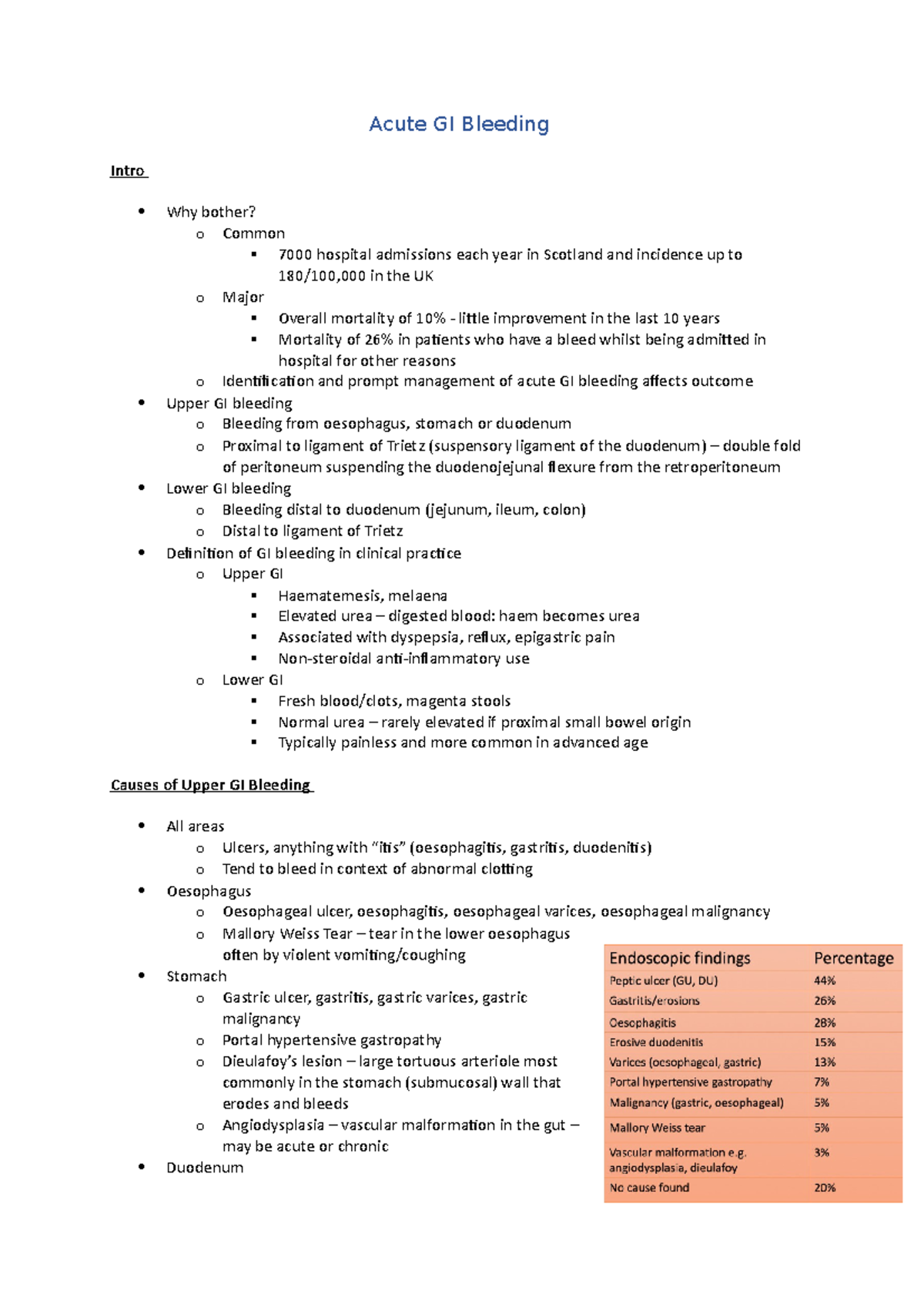 Acute GI Bleeding - Acute GI Bleeding Intro Why bother? o Common 7000 ...
