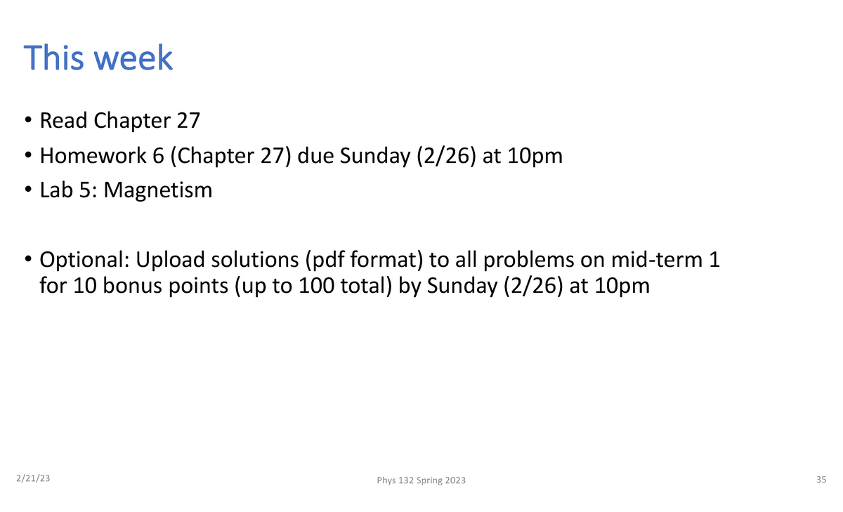 L-14 Chap 26 Feb 21 - Lecture Note - This week • Read Chapter 27 ...
