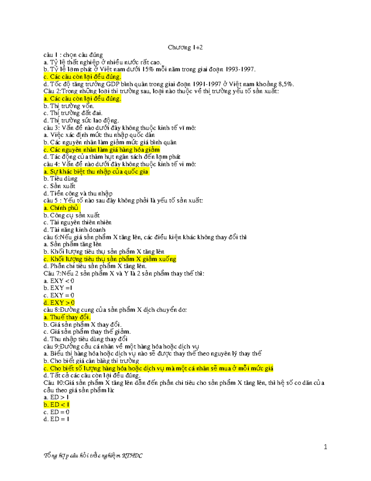 1004739 - hkjhfkjhasdkljhfkjadhsv - Ch ương 1+ câu 1 : ch ọn câu đúng a. T ỷ ệl th ất nghi ệp ở ...