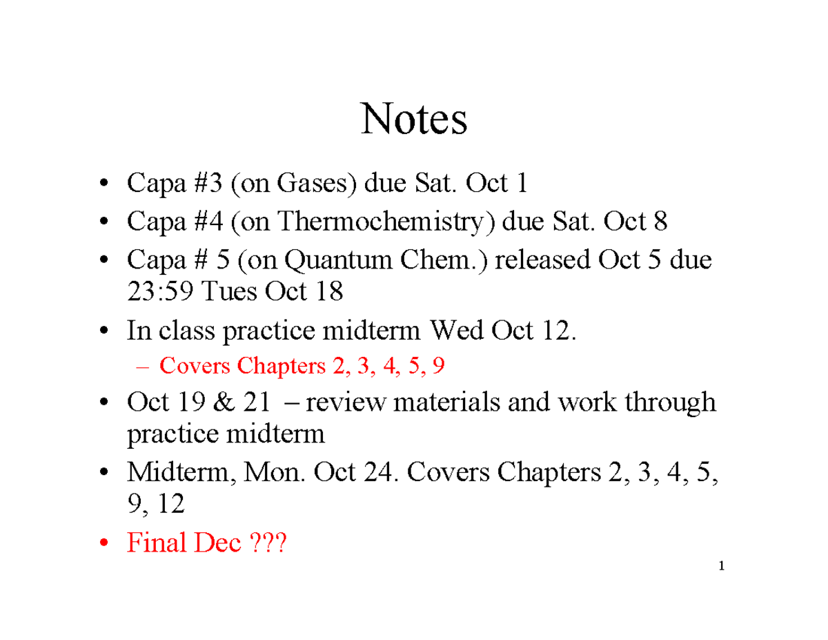 CHEM 121_11SHWeb - Notes Capa #3 (on Gases) due Sat. Oct 1 Capa #4 (on ...