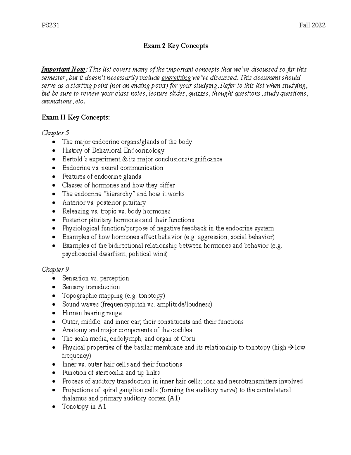 PS231 Exam 2 Key Concepts - PS231 Fall 2022 Exam 2 Key Concepts ...