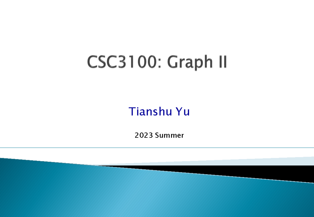 Lec11 graph II - Tianshu Yu 2023 Summer } Topological sort: Given a ...