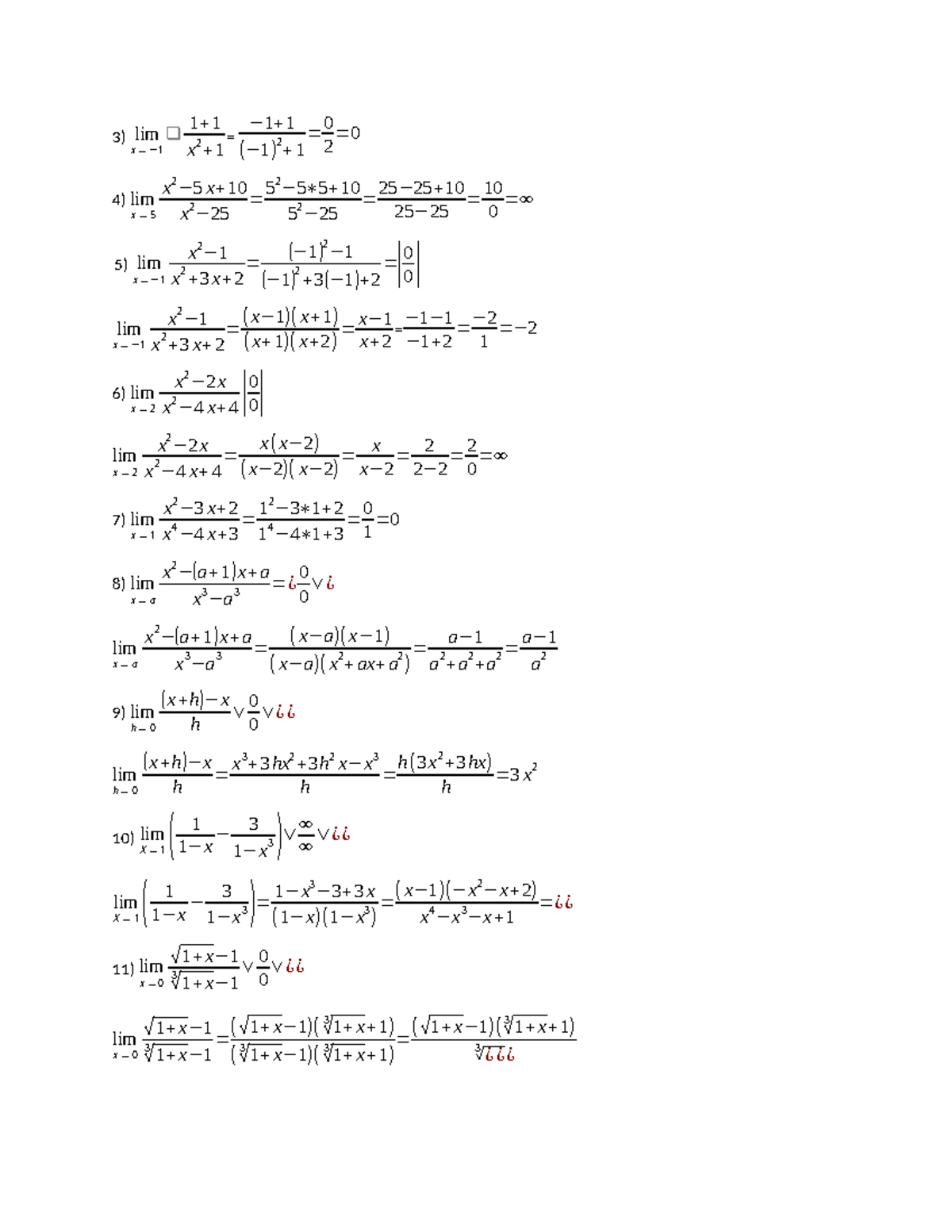 Matematica - Fghhhh gsrghh gygf frddghh hhh - lim x→− 1 1 + 1 x 2 + 1 ...