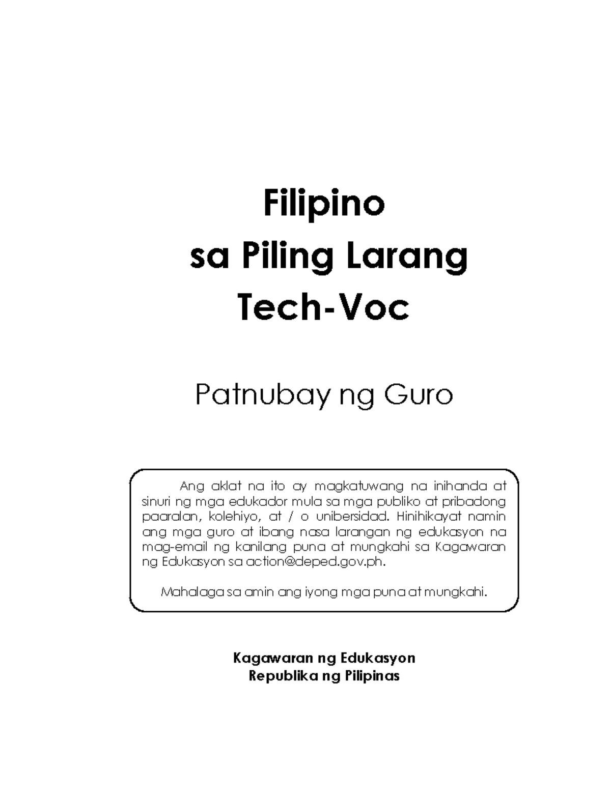 Filipino sa Piling Larang Tech Voc - i Filipino sa Piling Larang Tech ...