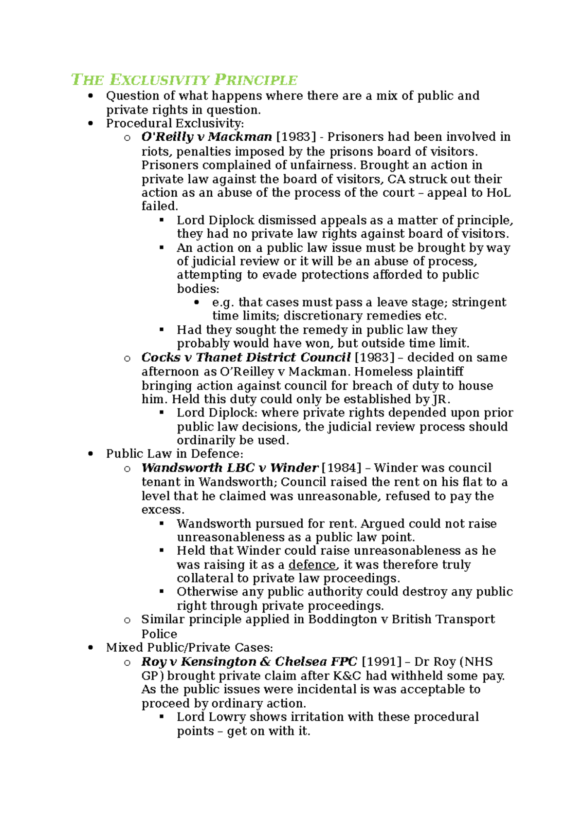 The Exclusivity Principle - THE EXCLUSIVITY PRINCIPLE Question of what ...