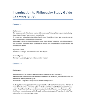 Introduction to Philosophy Study Guide Chapters 55-57 - Introduction to ...