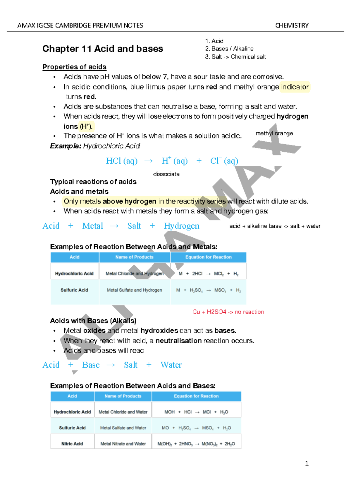 Chapter 11 Acid and Bases (Updated) - Chapter 11 Acid and bases ...