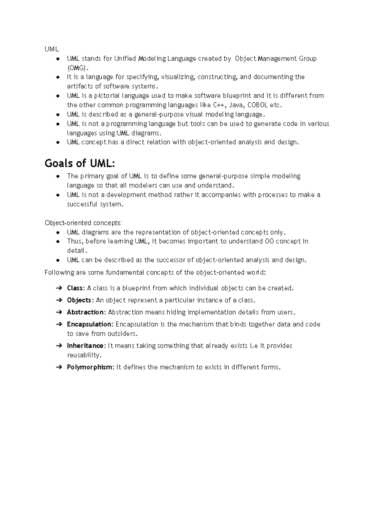 Basic UML Lecture notes for bca students - UML UML stands for Unified ...