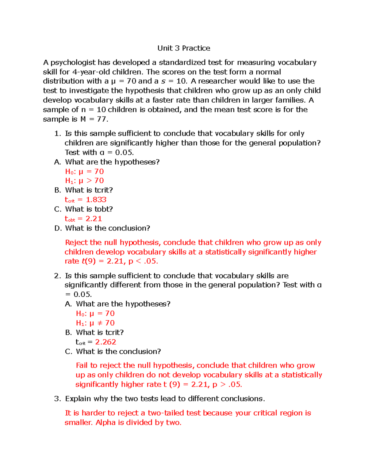Unit 3 Practice OST Key - Work with answers - Unit 3 Practice A ...