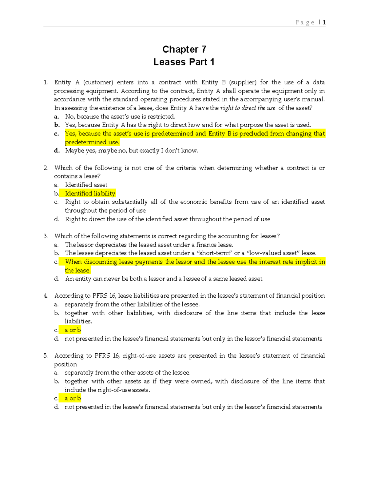 Intermediate Accounting _ Chapter 7_Leases_part 1_quiz - Chapter 7 ...