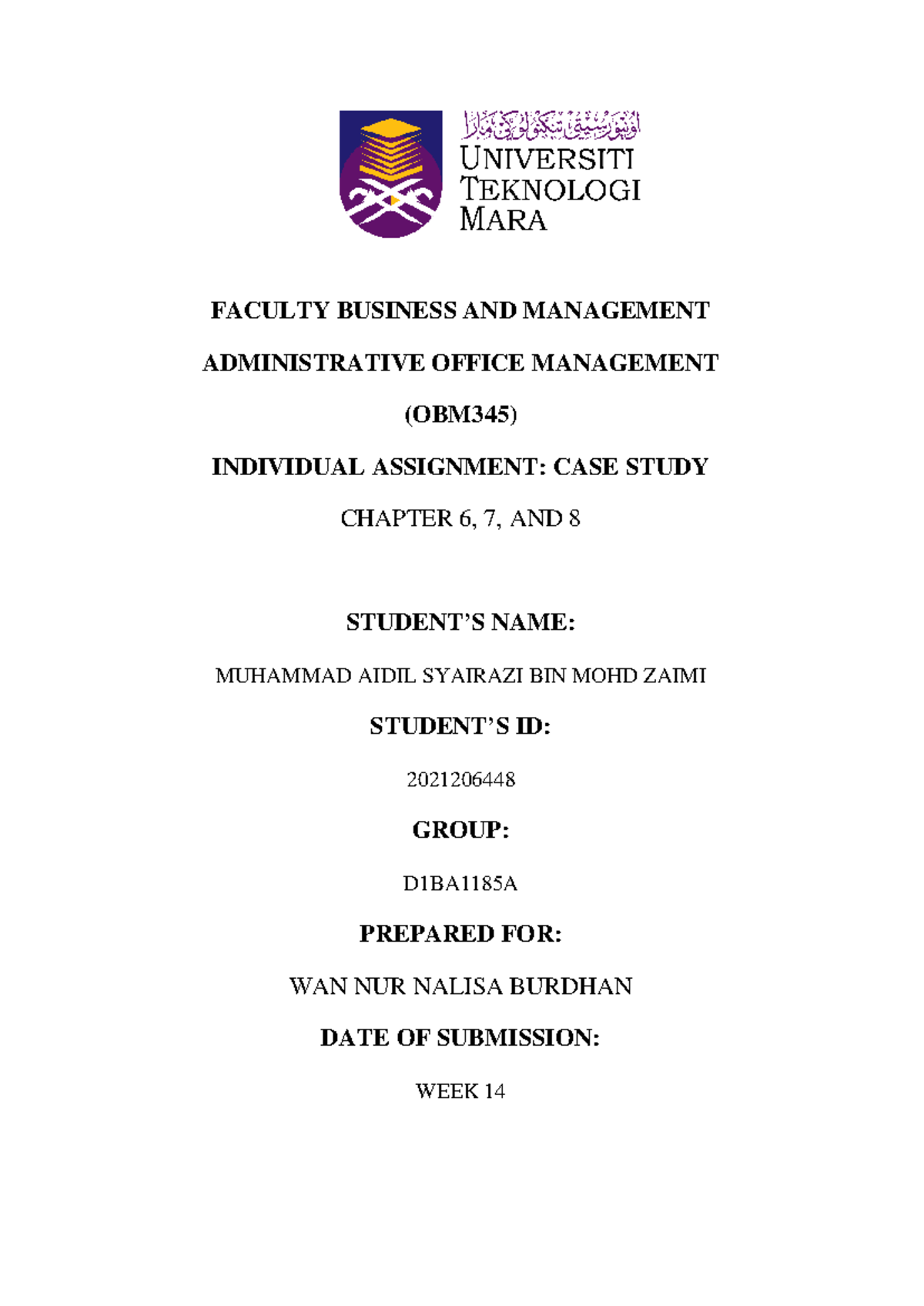 Cover PAGE OBM 345 - Hope this can help you - Administrative Office ...