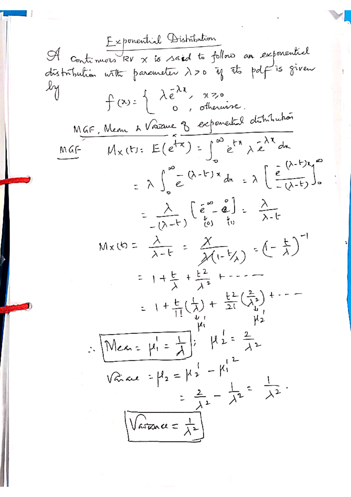 Exponential and Normal' distribution - Probability and Queueing Theory - Studocu