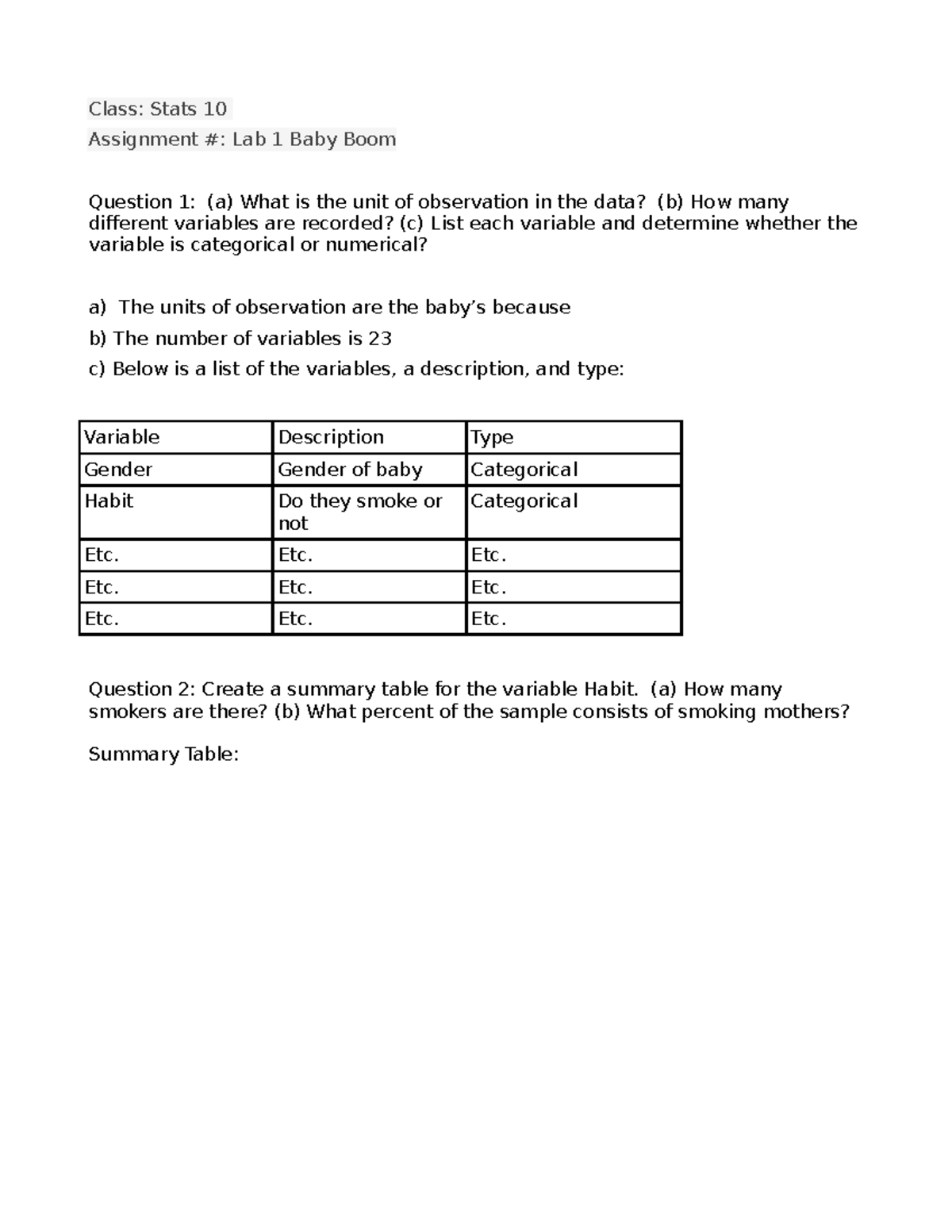 Stats 10 Lab 1 Example Write-up Format - Stats 10 - UCLA - Studocu
