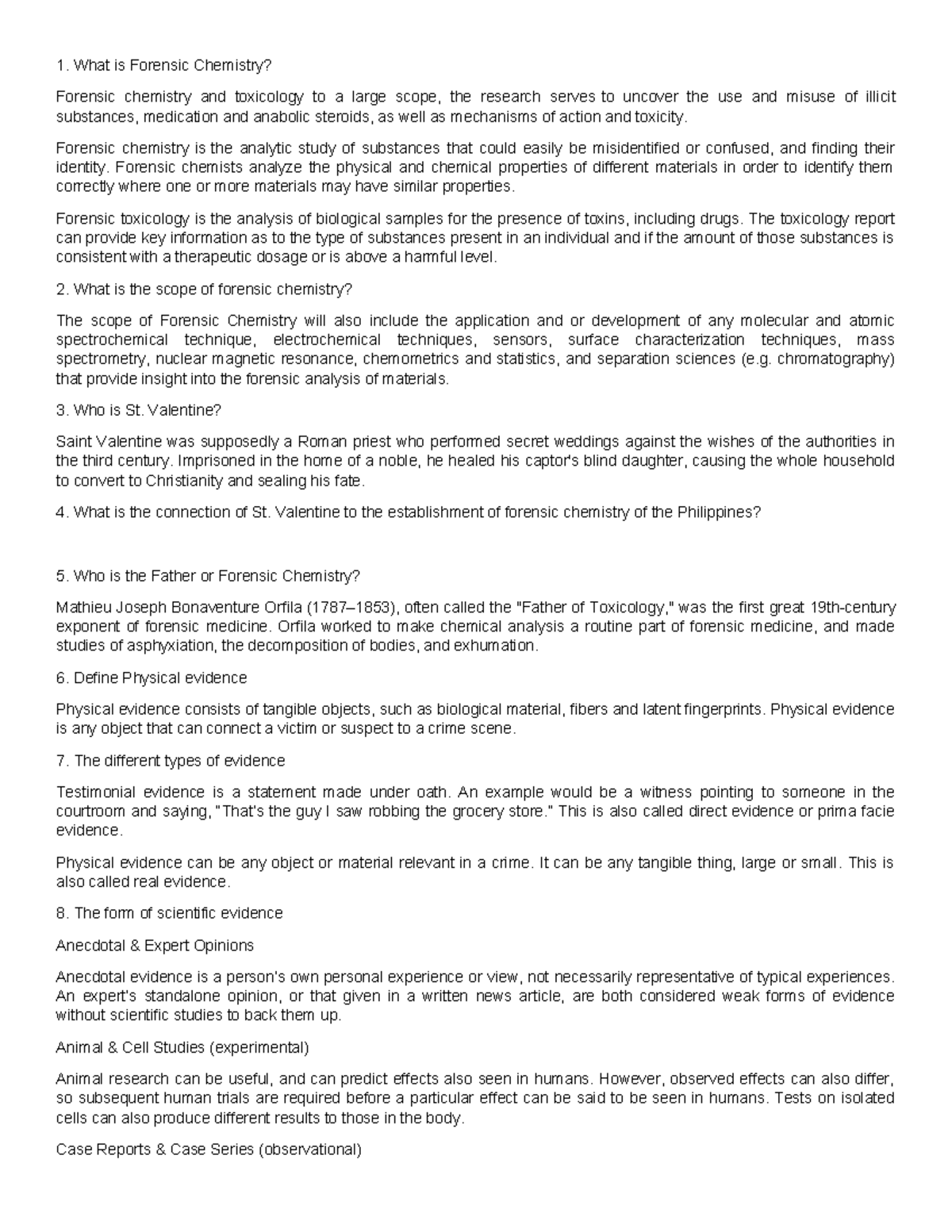 Module F3 - reading material - What is Forensic Chemistry? Forensic ...