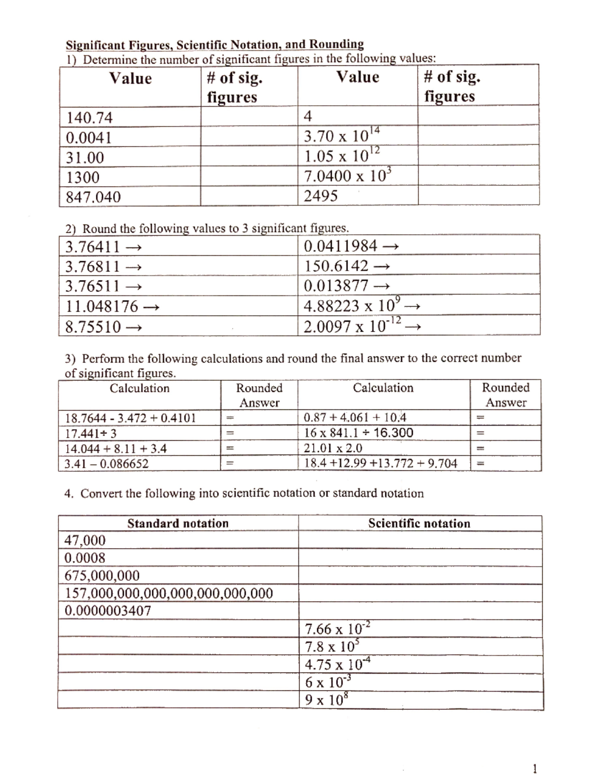 Significant Figures Practice Worksheet - Significant Figures ...