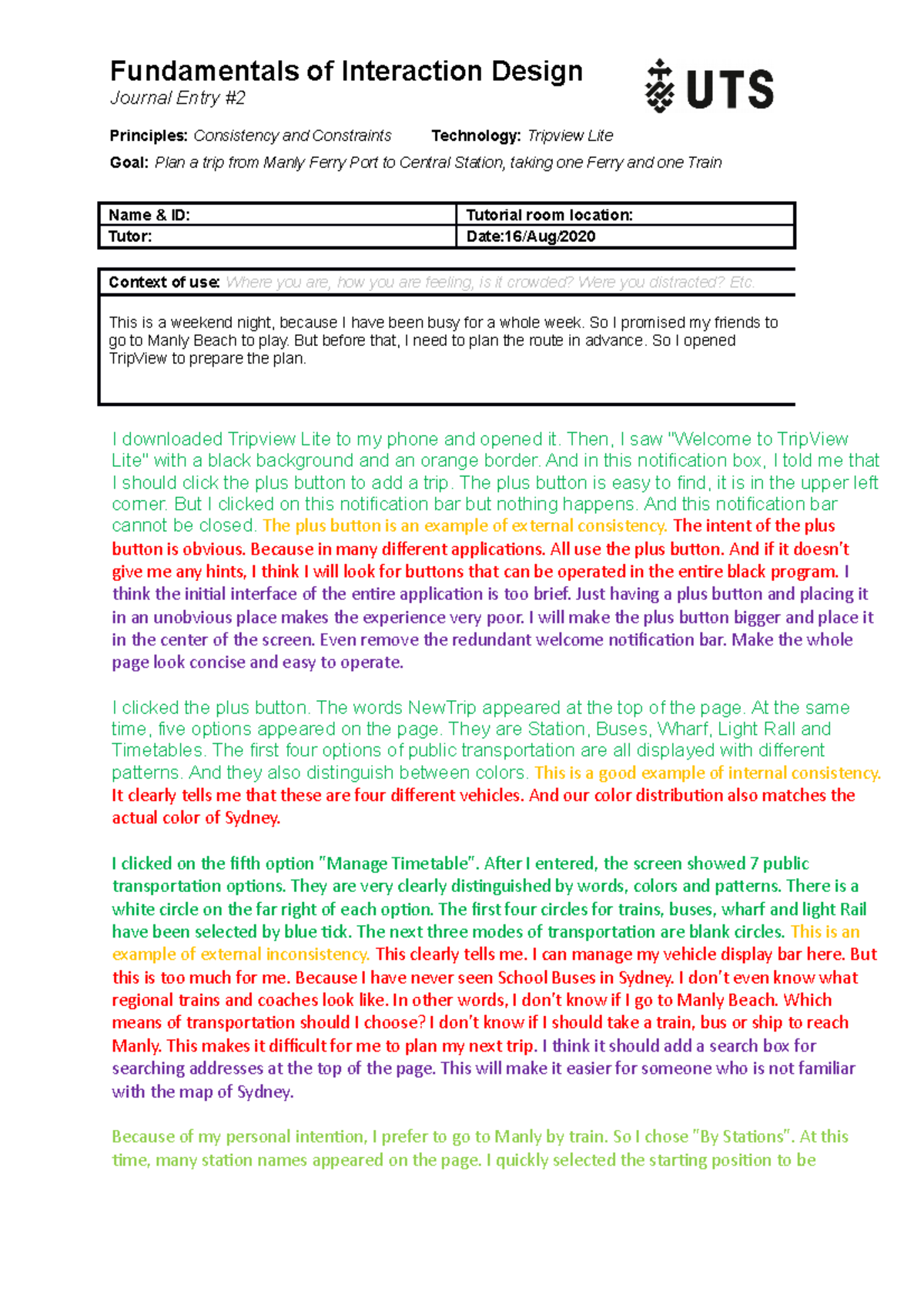 Journal Entry 2 Assessment task 1: Journal Assignment - Fundamentals of ...