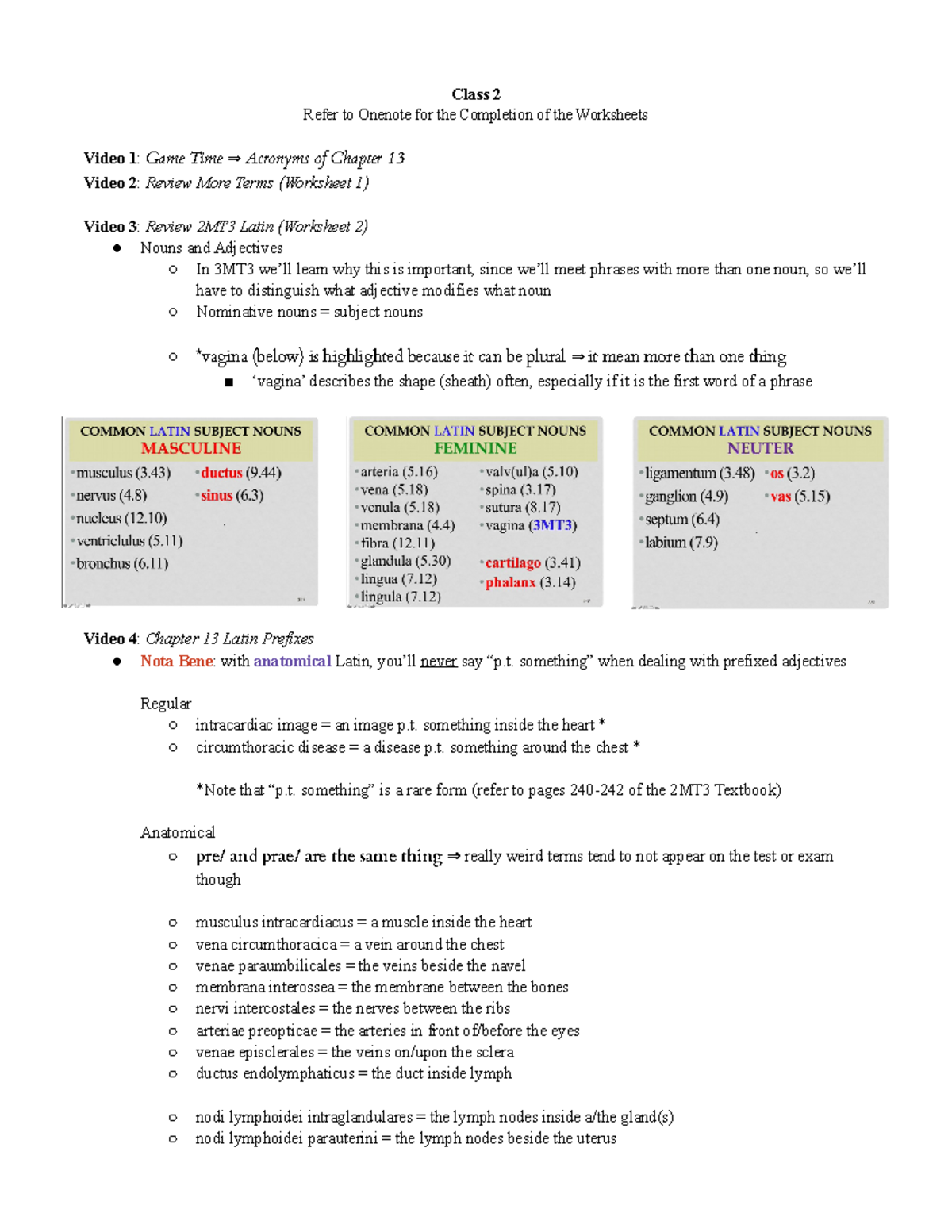 Class 2 - Notes - Class 2 Refer to Onenote for the Completion of the ...