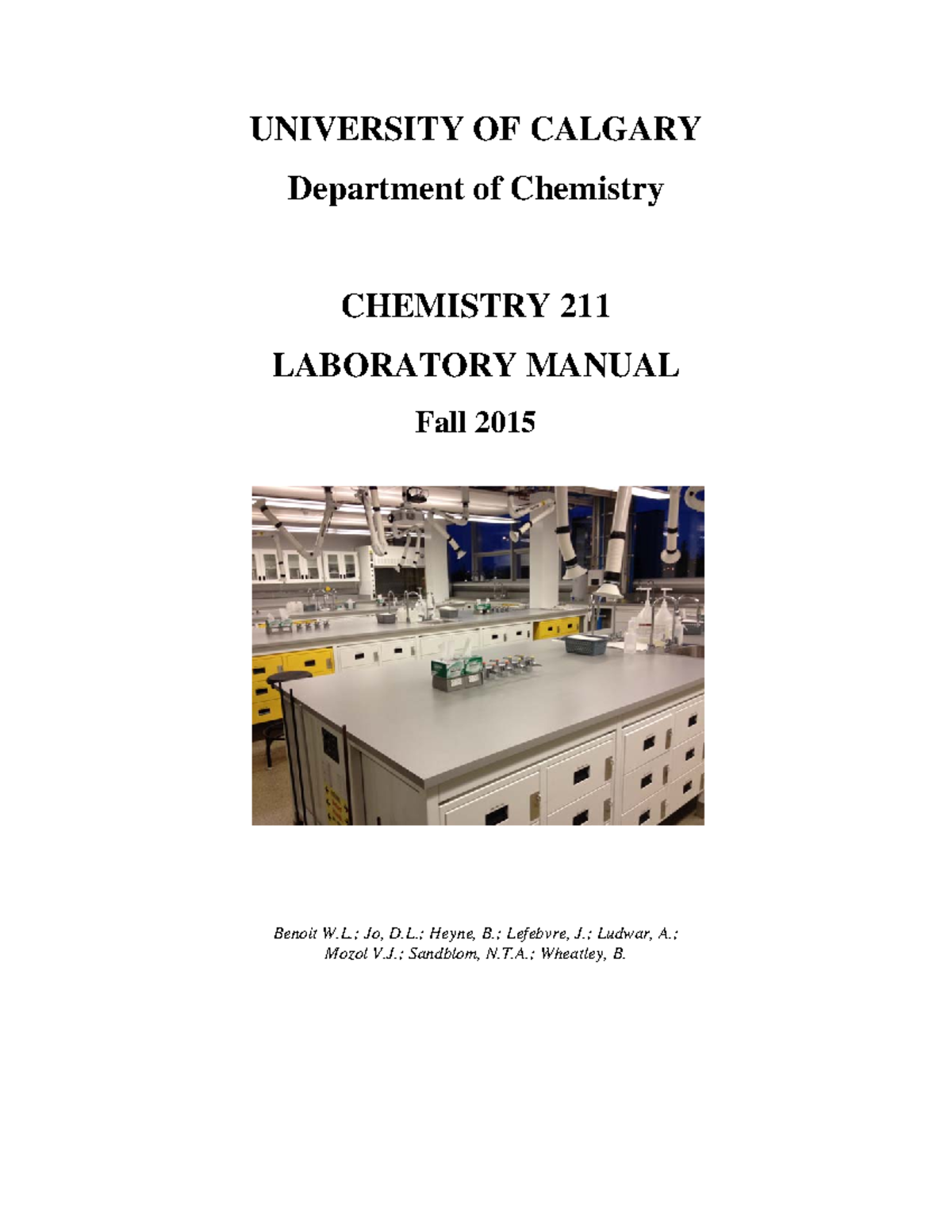 Laboratory safety, experimental procedure, grading rubric, lab report ...