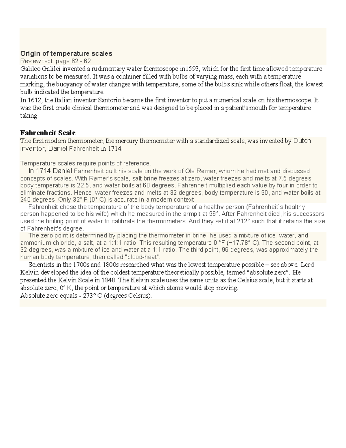 Origin of temperature scales - Origin of temperature scales Review text ...