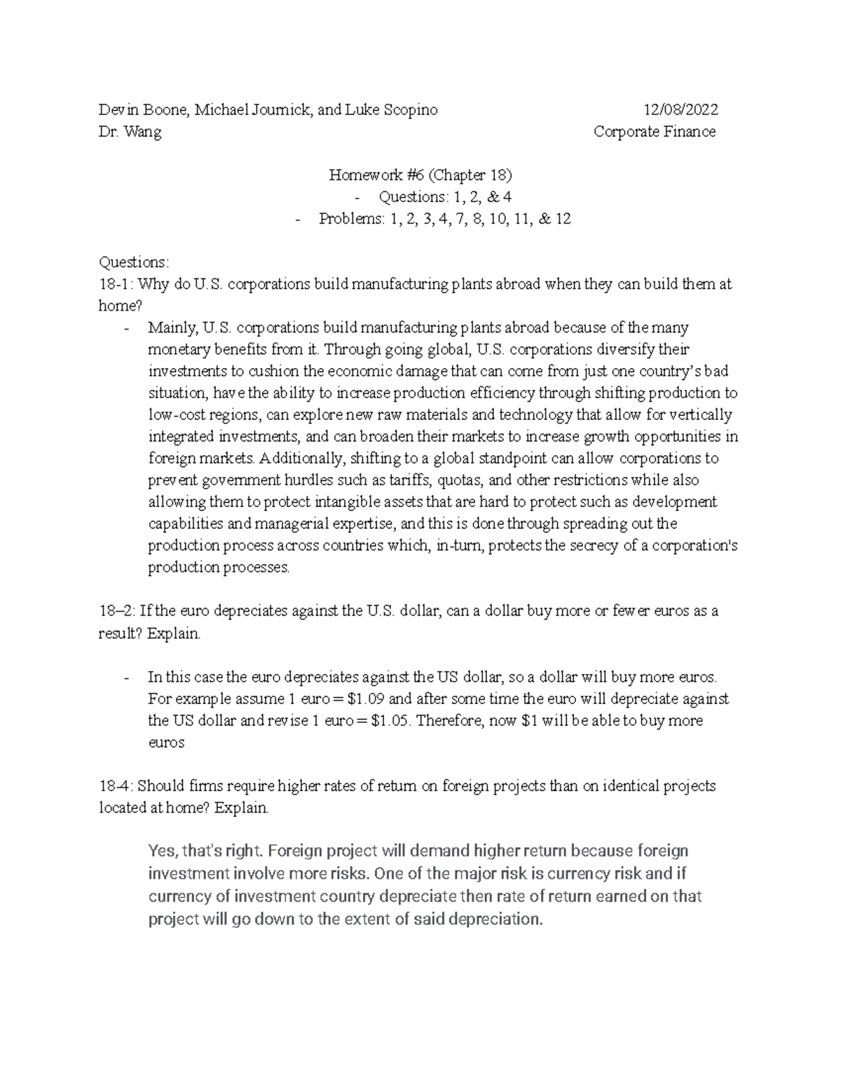 Chapter 18 Homework - Devin Boone, Michael Journick, and Luke Scopino ...