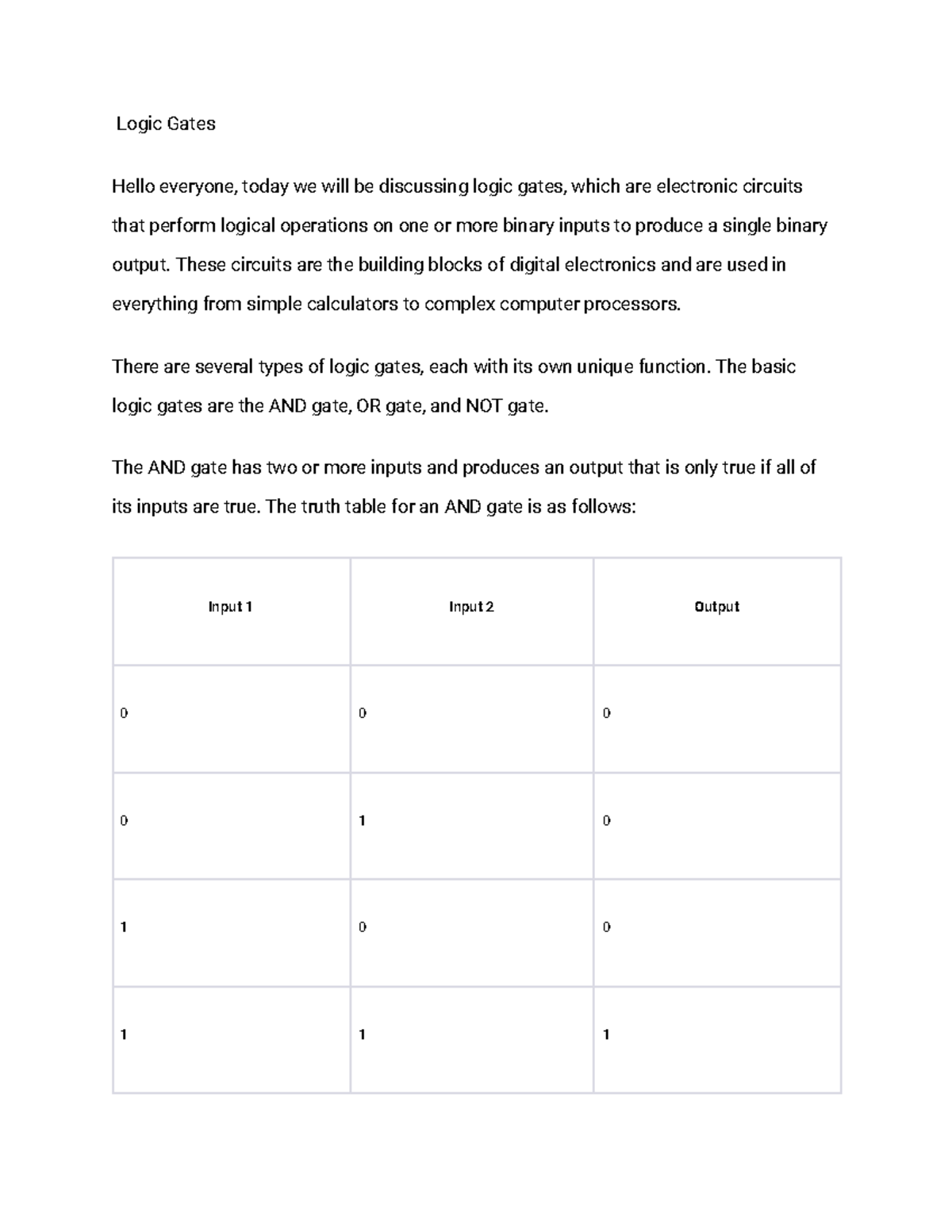 Logic Gates - Logic Gates Hello everyone, today we will be discussing ...