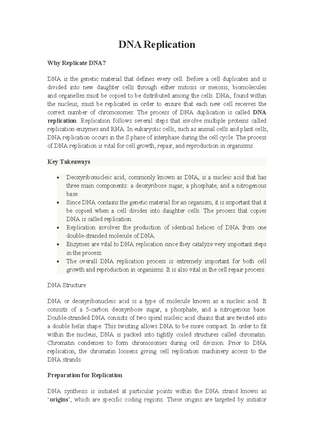 DNA Replication BOT 2106 23 - DNA Replication Why Replicate DNA? DNA is the genetic material ...