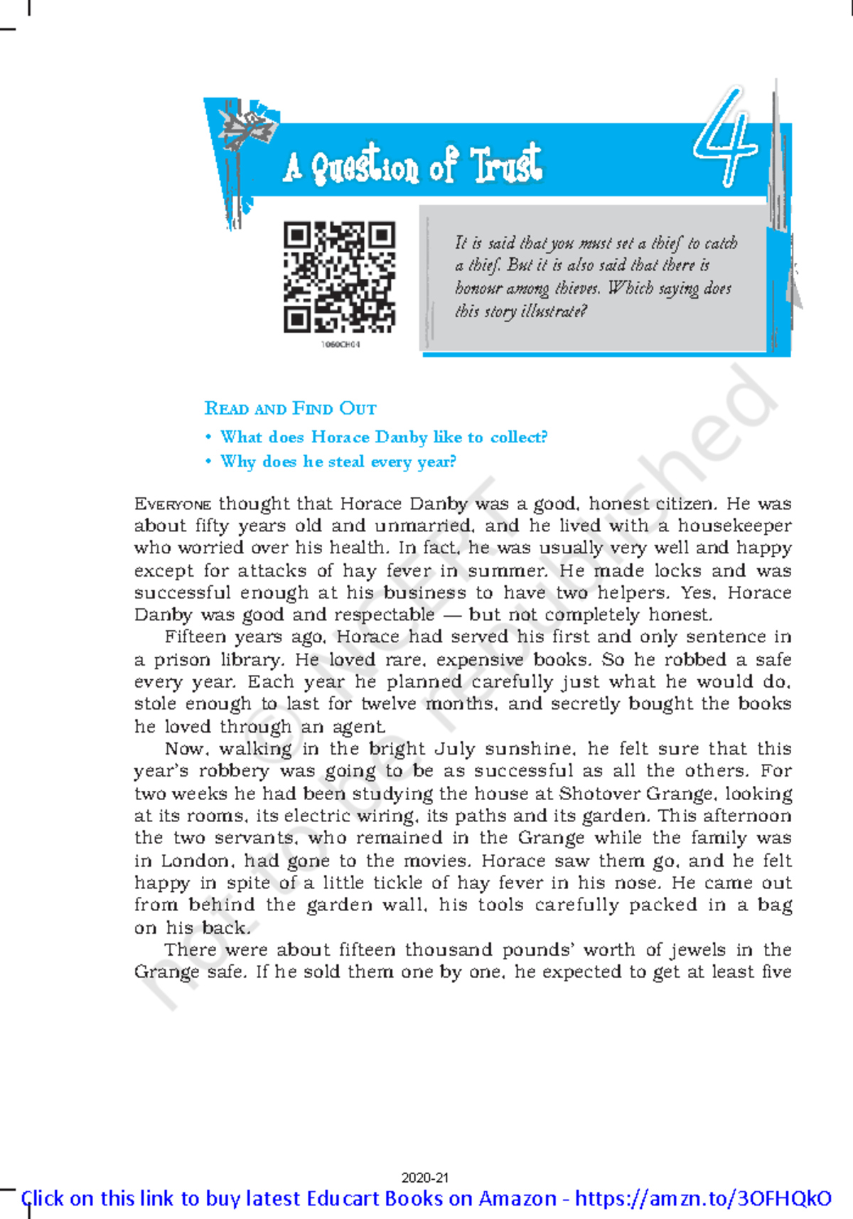 Ch 4- A Question of Trust - It is said that you must set a thief to ...