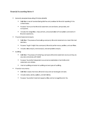 Financial Accounting Notes Part 1 - Overview of Financial Accounting ...