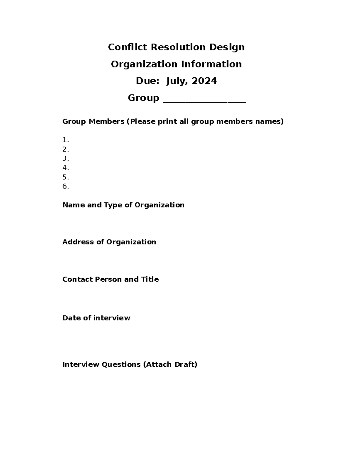 Info Sheet on Organizations-Conflict Resolution Design - PRLG-705 ...