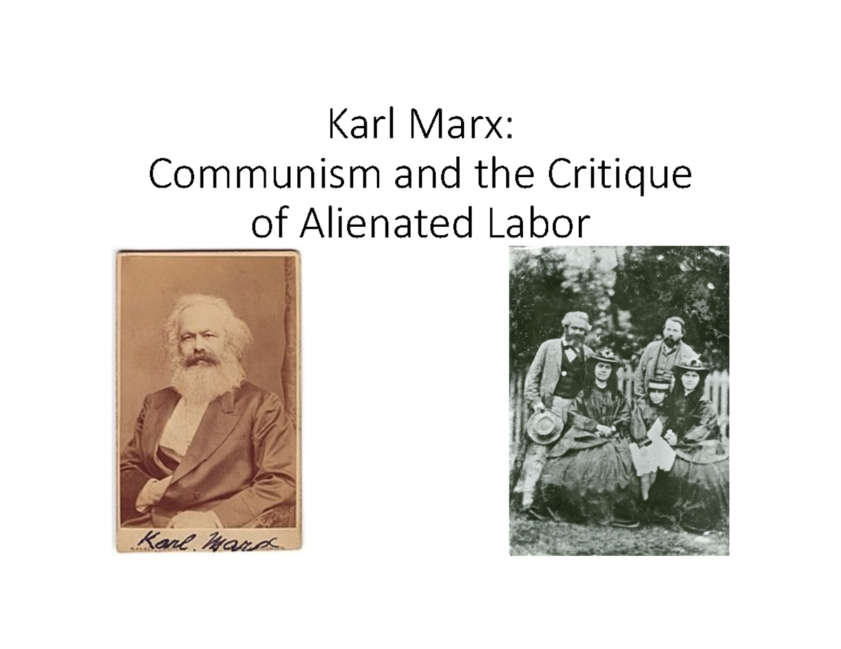 Karl Marx Communism - Karl Marx: Communism and the Critique of ...
