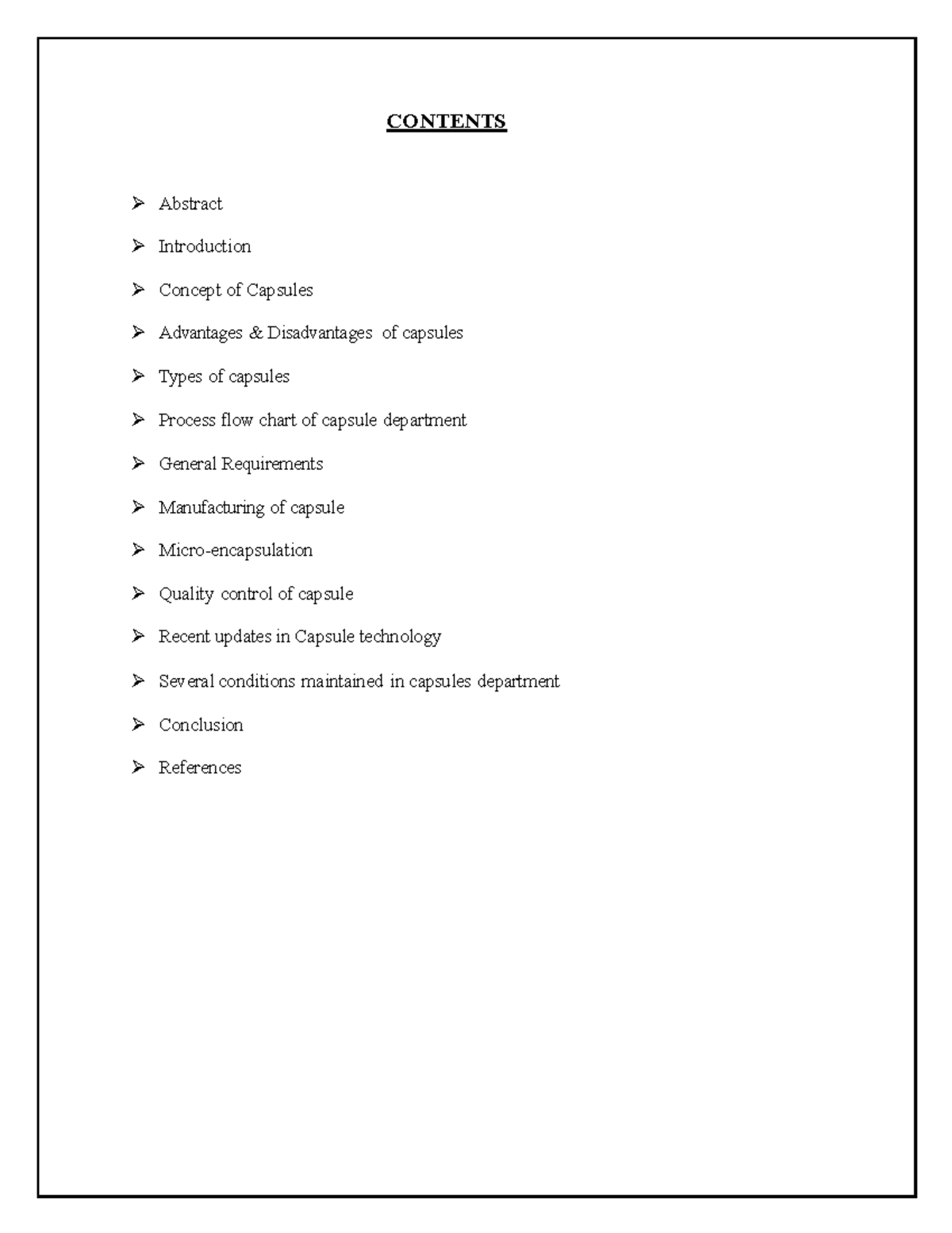 Chapter - 1 Capsule - CONTENTS Abstract Introduction Concept of ...
