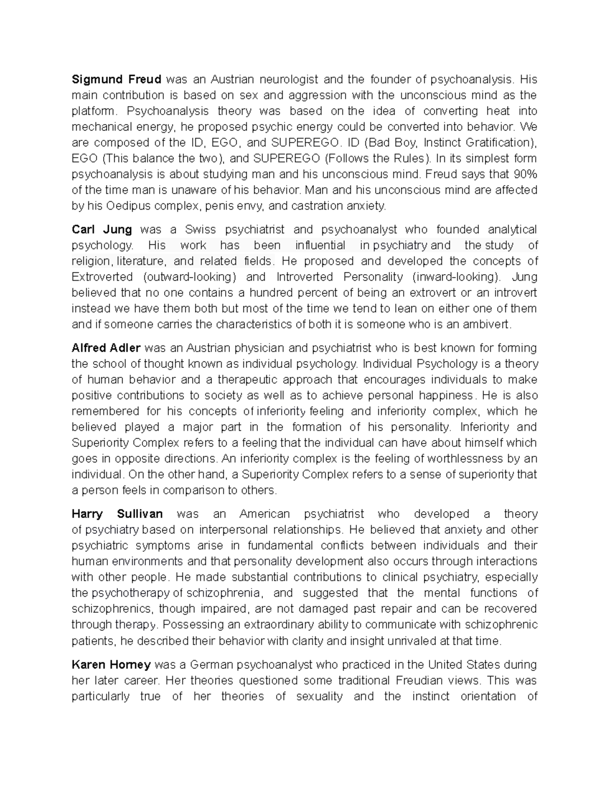 Theo (b4 prelims) - essays - Sigmund Freud was an Austrian neurologist ...