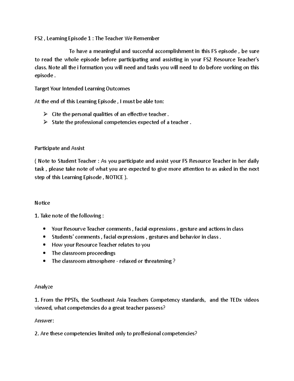 FS2EP1 Sample set To Get premium and view more pages - FS2 , Learning ...