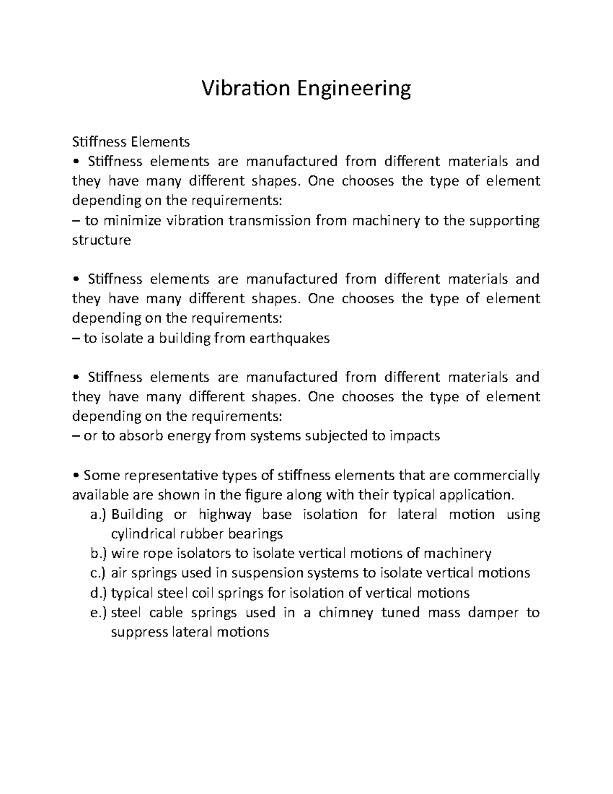 Vibration Engineering - Vibration Engineering Stiffness Elements ...